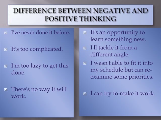 Positive thinking | PPTX