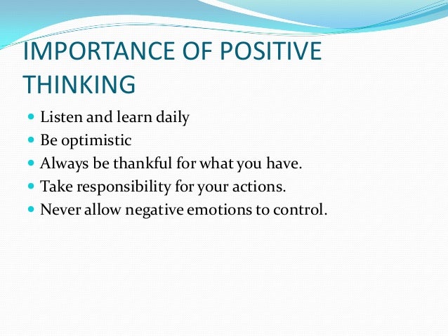 Positive thinking
