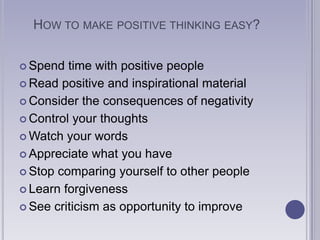 Positive thinking | PPT