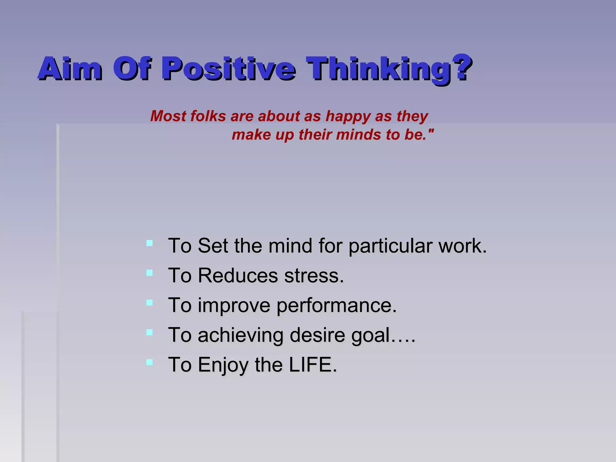 Positive thinking | PPT