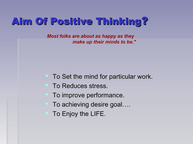 Positive thinking | PPT