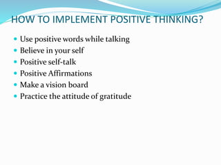 Positive thinking | PPTX