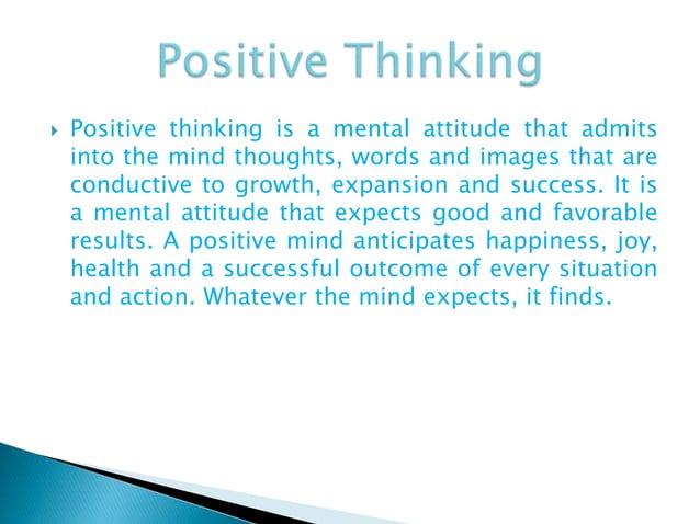 Positive thinking | PPT