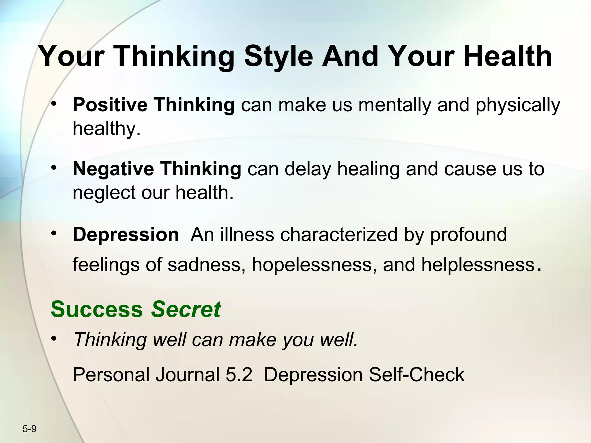 Positive thinking | PPT | Mental Health | Diseases and Conditions