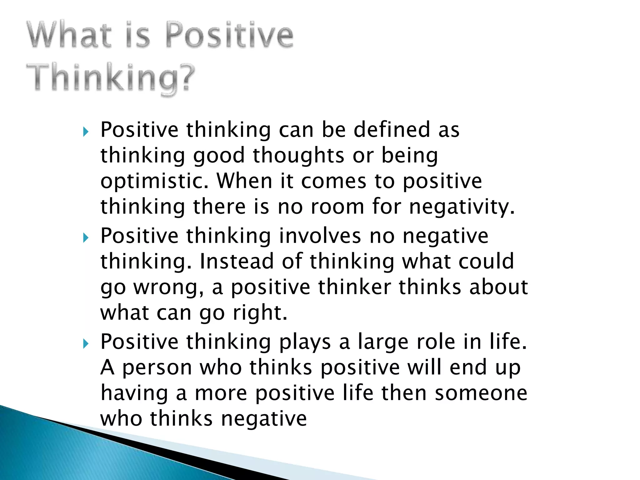 Positive thinking | PPTX