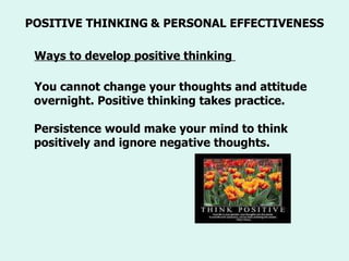 Positive thinking abridged version for class | PPT