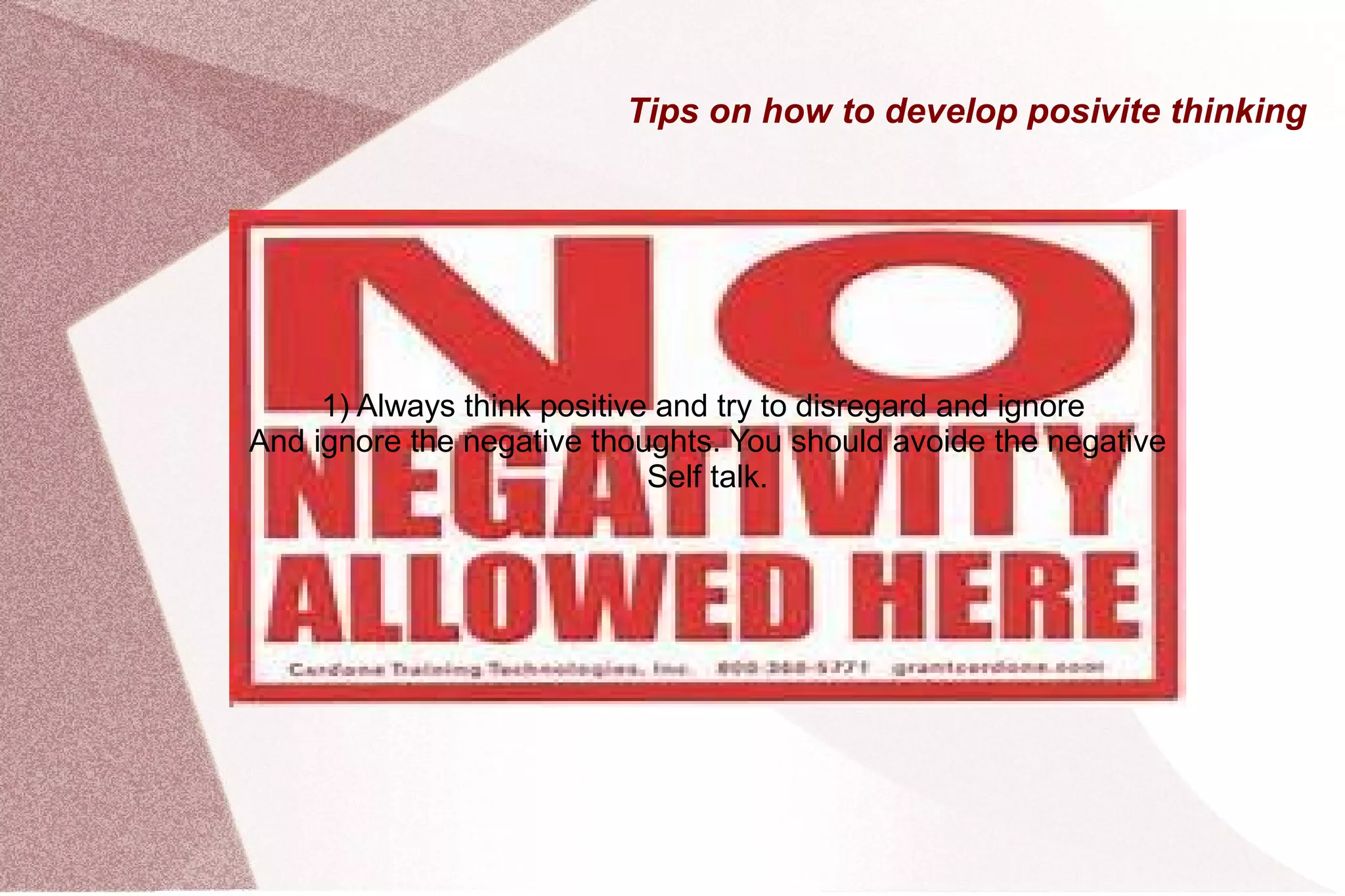 Positive thinking: key to success | ODP