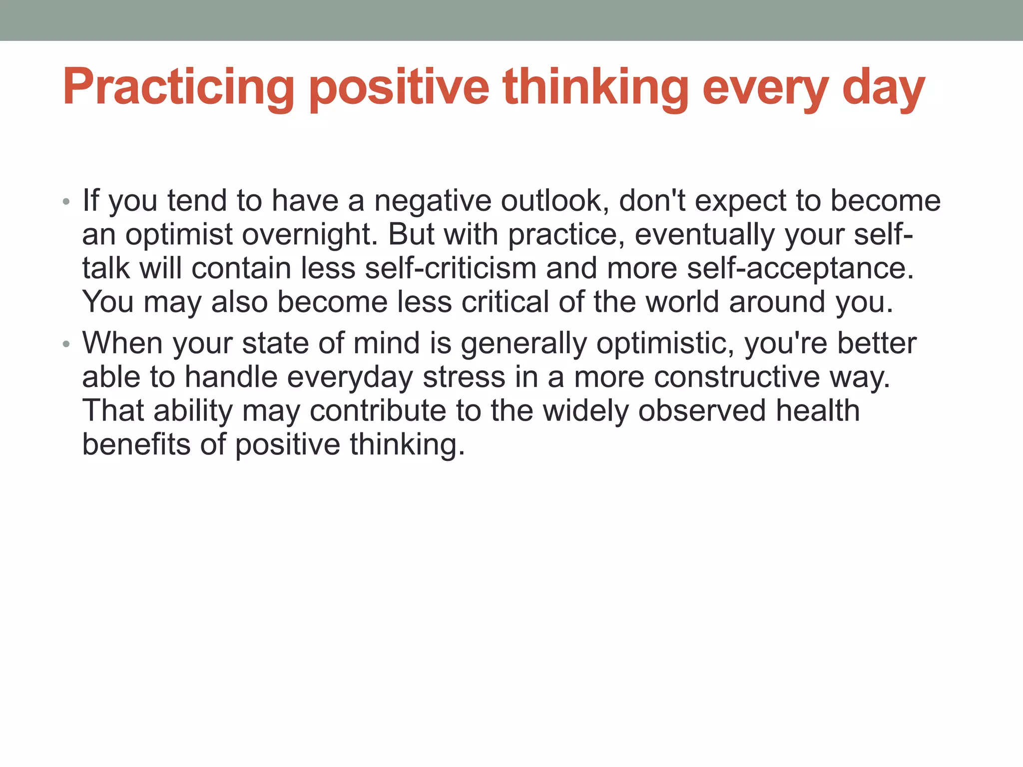 Positive thinking in workplace | PPTX
