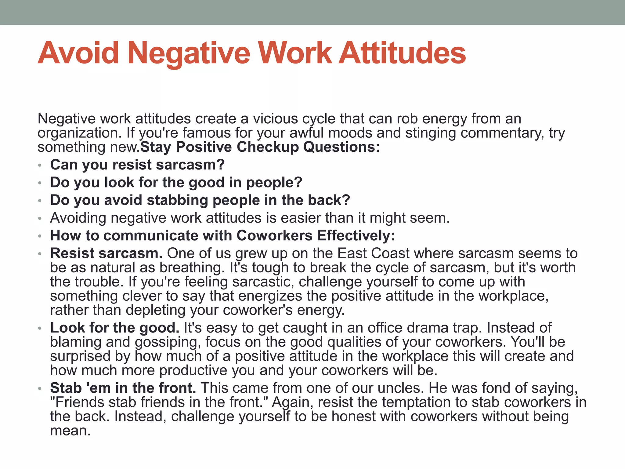Positive thinking in workplace | PPTX