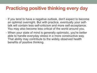 Positive thinking in workplace | PPTX