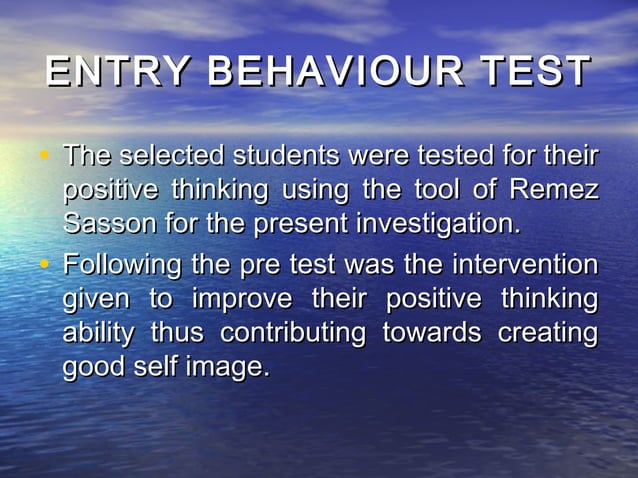 Positive thinking self image | PPT