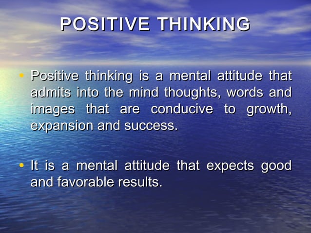 Positive thinking self image | PPT