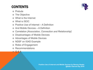 Positive Use of Internet and Mobile Devices | PPT