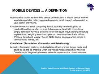 Positive Use of Internet and Mobile Devices | PPT