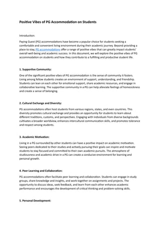Positive Vibes of PG Accommodation on Students.docx | Postgraduate ...