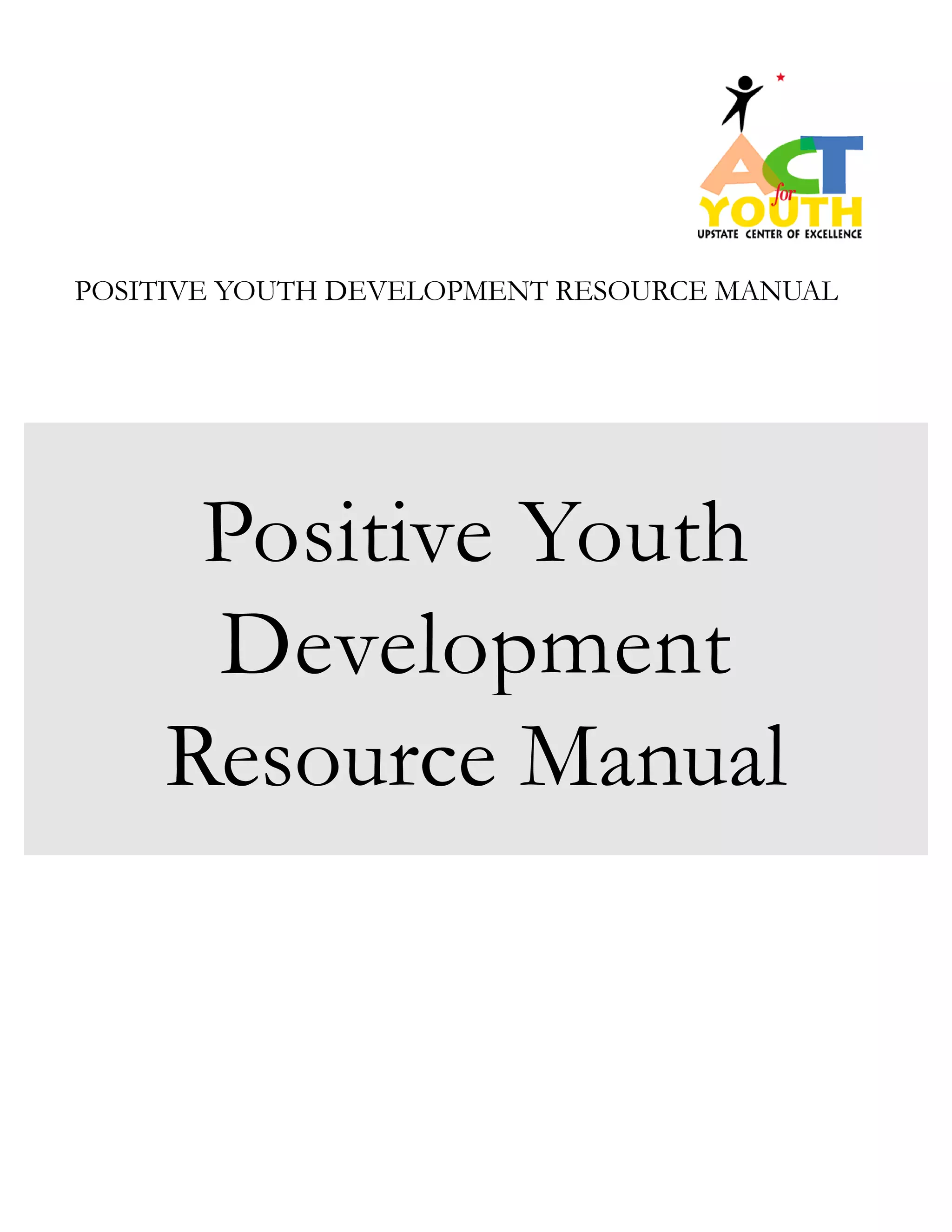 Positive youth development resource manual | PDF