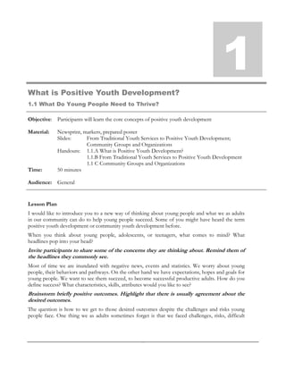 Positive youth development resource manual | PDF
