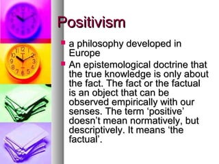 Positivism in Social Science | PPT