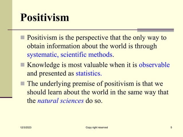 Positivism.ppt | Science