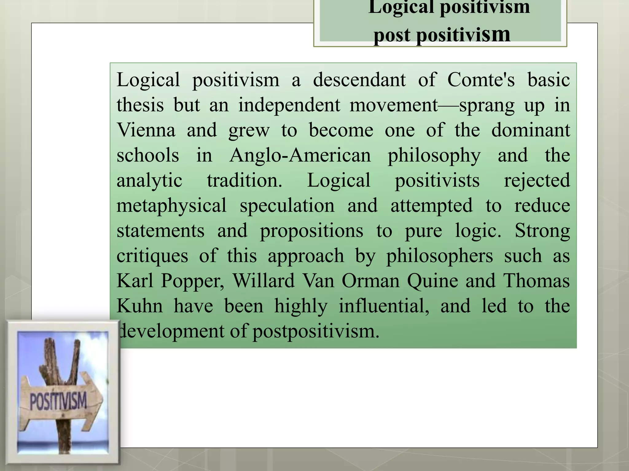 Positivism And Auguste Comte Pptx