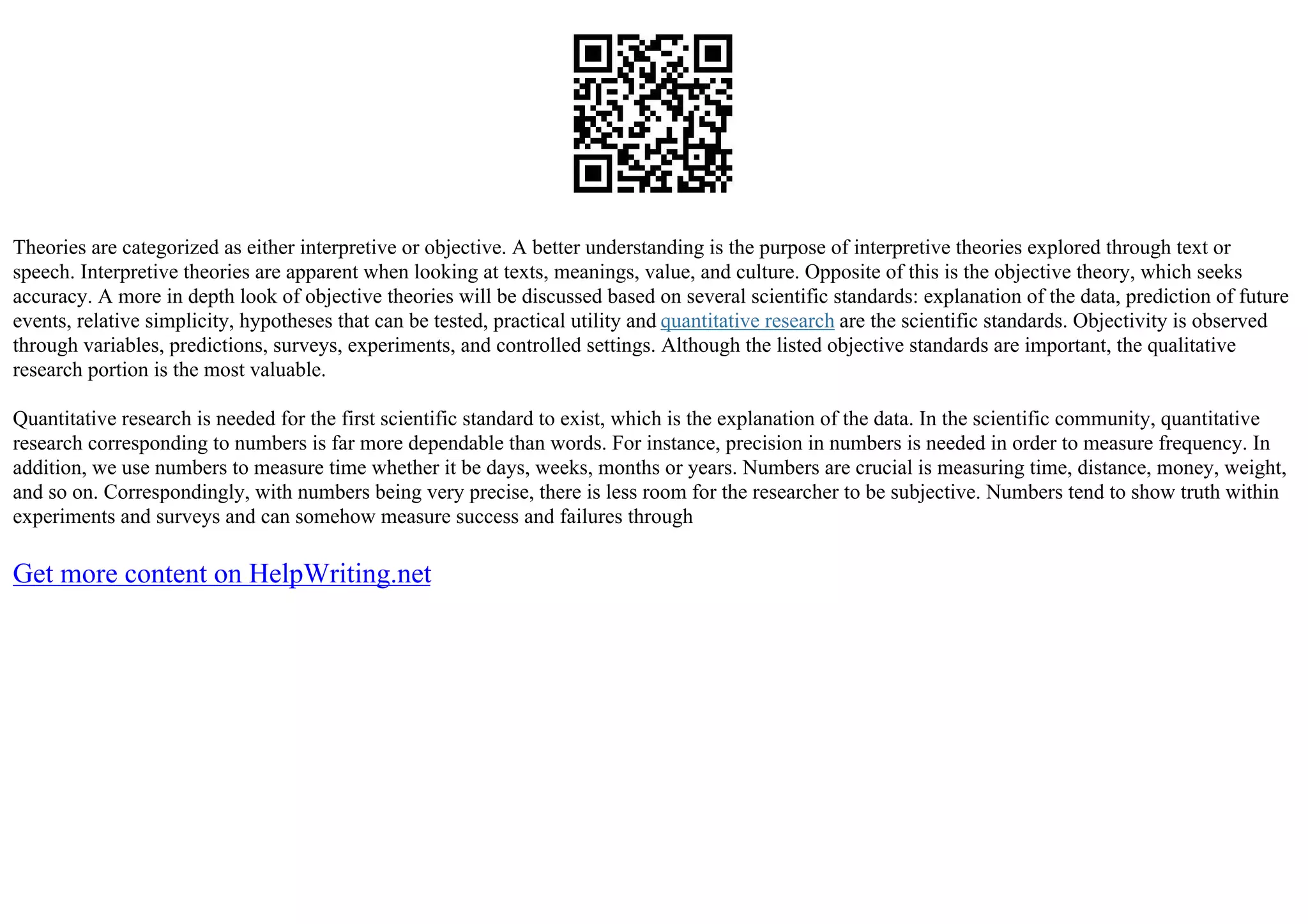 Positivism Vs Interpretivism Essay | PDF