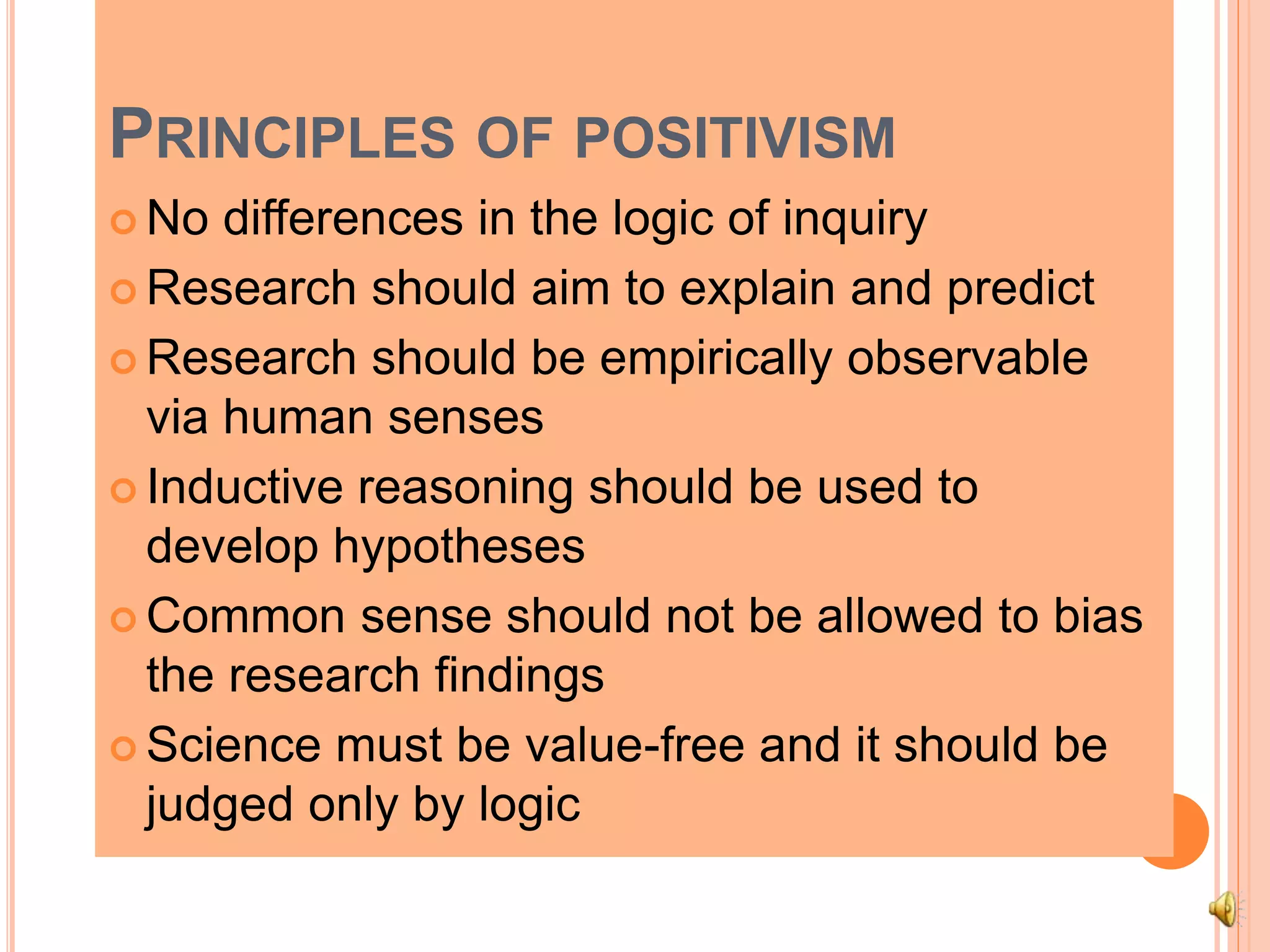 Positivist approach to research | PPTX