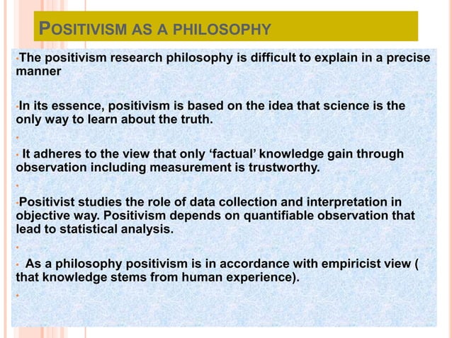 Positivist approach to research | PPTX