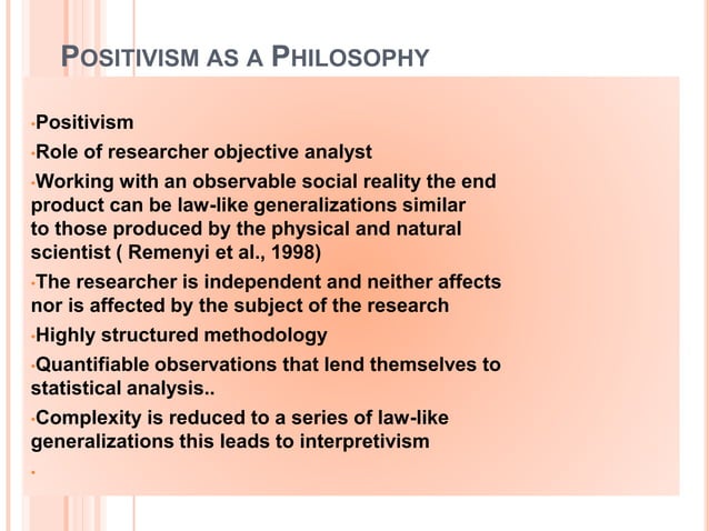 Positivist approach to research | PPT
