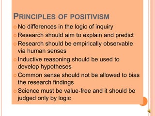 Positivist approach to research | PPT