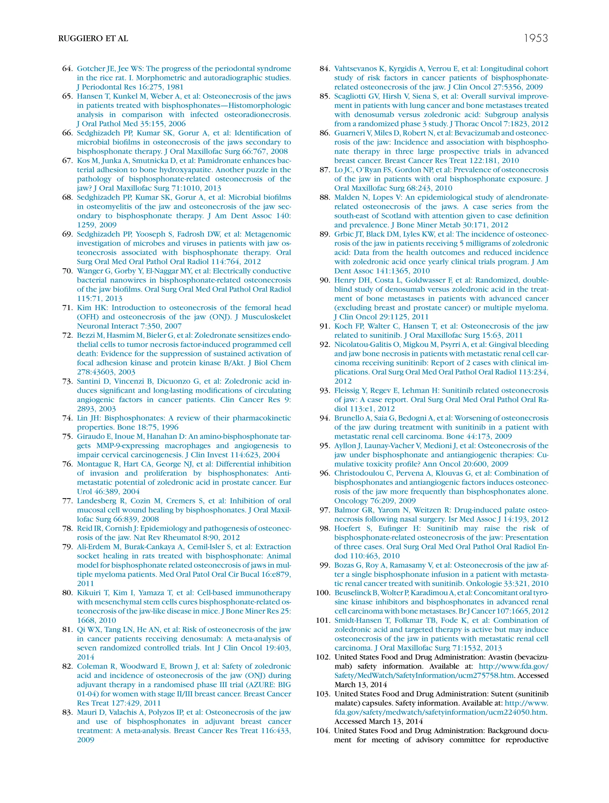 position paper 2014 medication related osteoradionecrosis of jaw | PDF