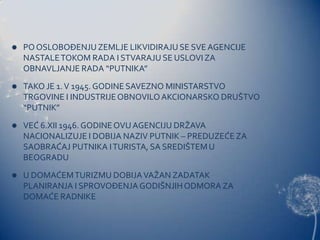 Poslovanje turističke agencije putnik | PPTX