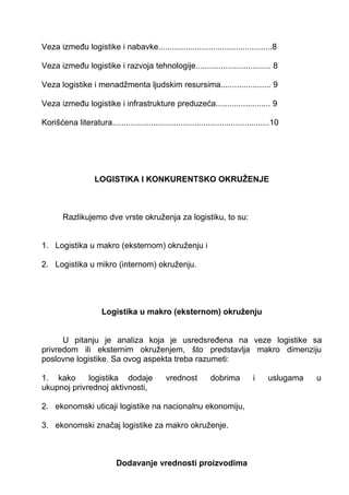 Poslovna logistika logistika i konkurentsko okruzenje | PDF | Free Download