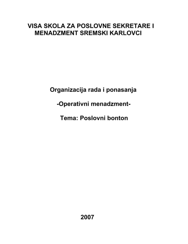 Poslovni bonton | PDF