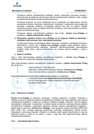 Poslovnik o kvalitetu | DOC