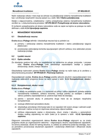 Poslovnik o kvalitetu | DOC