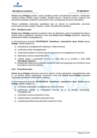 Poslovnik o kvalitetu | DOC