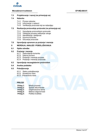 Poslovnik o kvalitetu | DOC