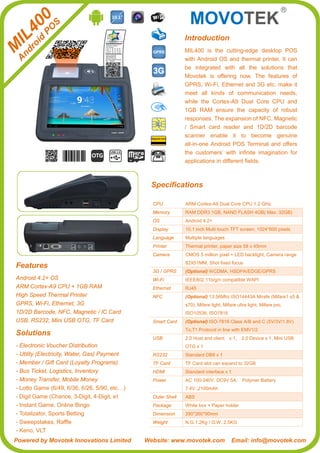 Pos mil400 specification | PDF