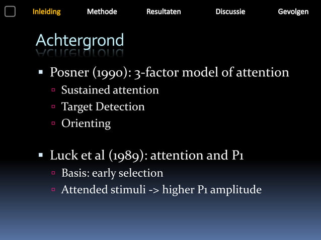 Posner task results | PPT