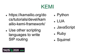 Introduction to Kamailio (TADSummit 2020 Asia) | PPT | Free download