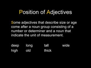 Position of Adjectives | PPT