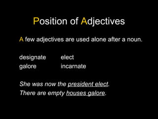 Position of Adjectives | PPT
