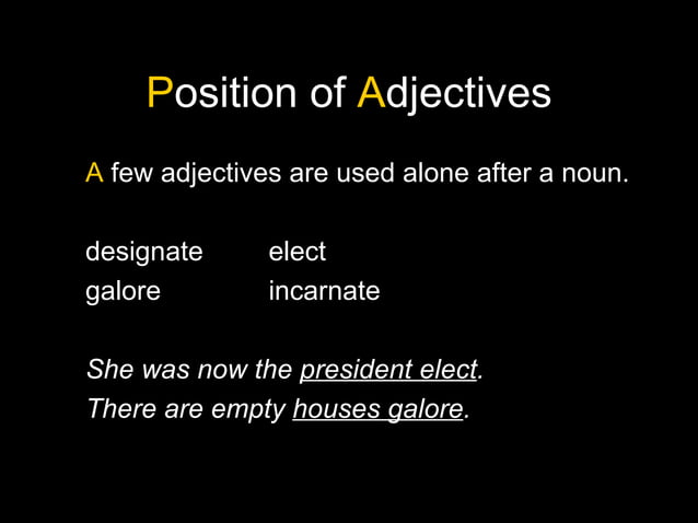Position of Adjectives | PPT