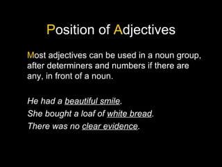 Position of Adjectives | PPT