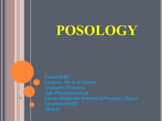 Posology | PPTX | Endocrine and Metabolic Diseases | Diseases and ...
