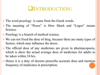 Posology | PPTX | Endocrine and Metabolic Diseases | Diseases and ...