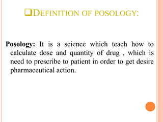 Posology | PPTX | Endocrine and Metabolic Diseases | Diseases and ...