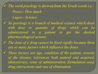 Posology, doses calculations,pharmacist, important topic of pharma ...