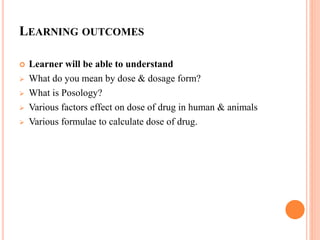Posology | PPTX | Chemistry | Science