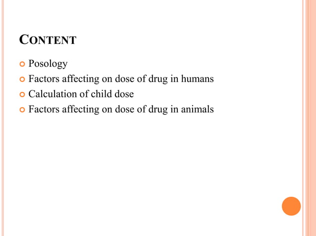 Posology | PPTX | Chemistry | Science